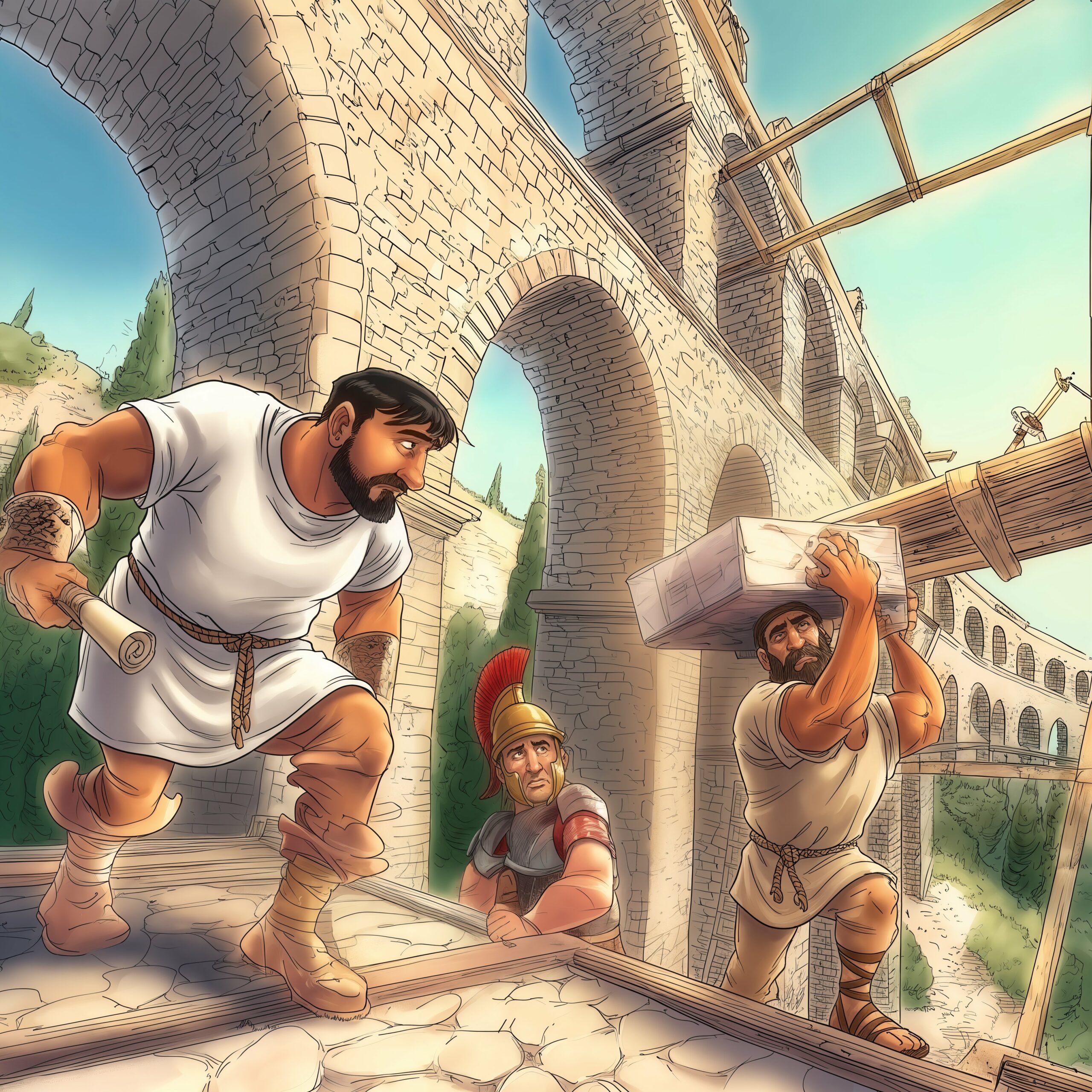 La construction du Pont du Gard, un travail de Romain